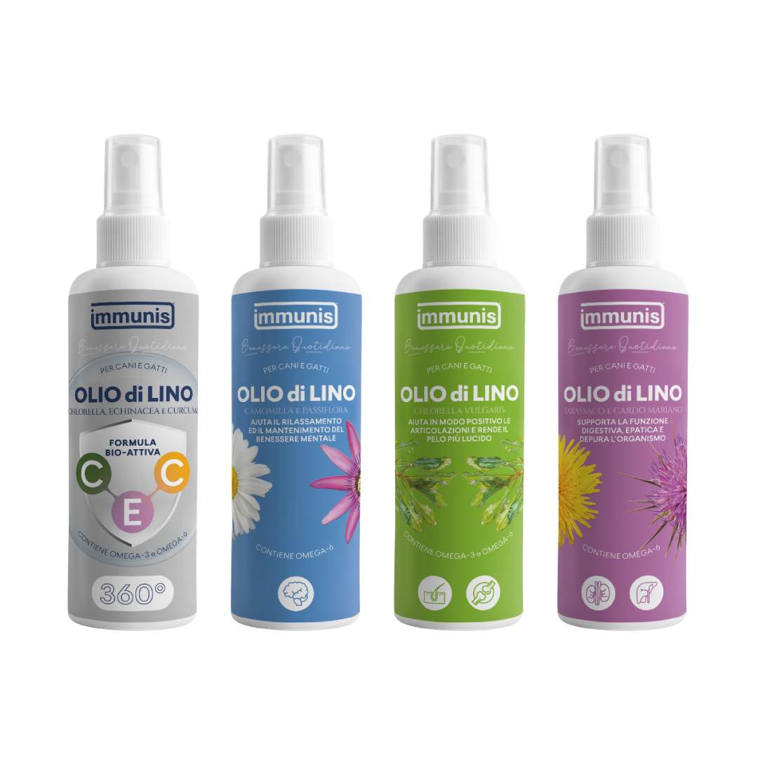 La nuova linea di olio di lino Immunis di FidoVet per la salute dei pet